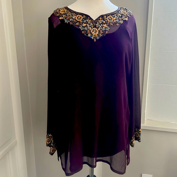 Tops | Tunic Embroidered From India Made For The French Market Wine ...